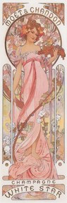 Obrazová reprodukce Moët & Chandon White Star Champagne (Beautiful Art Nouveau Lady, Advertisement) - Alfons / Alphonse Mucha