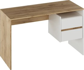 PC stůl, dub artisan/bílá, TULIO NEW