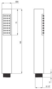Deante Deante, kulatá ruční sprchová hlavice 1-funkční, černá, XNC16SLP1