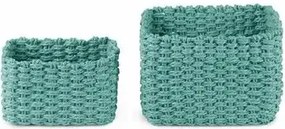 Compactor Lisou Set pletených košíků 2 dílný - zelená AQUA