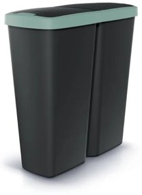 MAXIVA Odpadkový koš - COMPACTA Q DUO, černá nádoba, 50 l Barva: světle zelená