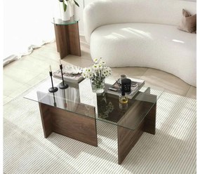 Designový konferenční stolek Belicia II 105 cm vzor ořech