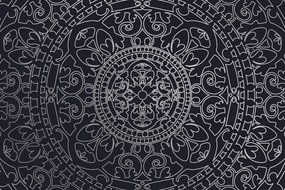 Tapeta orientální ornament v černobílém - 450x300 cm
