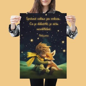 Plakát - Malý princ, vesmírné souznění, Správně vidíme jen srdcem FeelHappy.cz Velikost plakátu: A1 (59,4 × 84 cm)