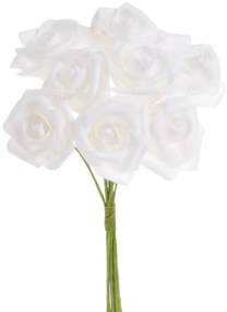 pěnové růže (8 ks) - bílá