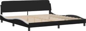 Rám postele Viana bez matrace černý a bílý 200 x 200 cm umělá kůže 3208122