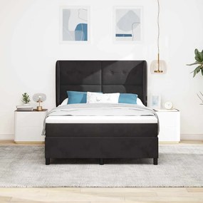 Postel s boxspringem s čelo Černý 200 x 140 cm samet 3340930