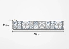 Samolepící bordura na zeď Šedá Patchworková Mozaika | 5 m x 13.8 cm | DWB8459
