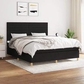 Box spring postel s matrací černá 180x200 cm textil 3142435