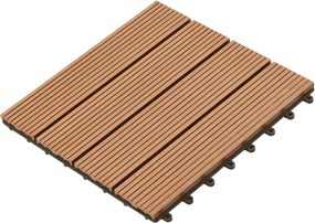 22 ks terasové dlaždice - 2m2 - WPC - hnědé | 30x30 cm