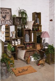 Bílá dřevěná retro bedýnka s rukojetí - 24*19*28 cm