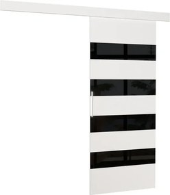 Posuvné nástěnné dveře MILOU 96 bílá – černý Lacobel