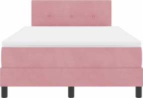 Postel s boxspringem s čelo Růžová 120 x 200 cm samet 3339169