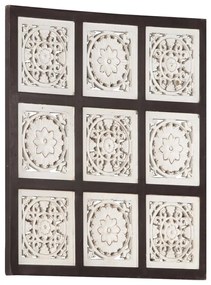 vidaXL Ručně vyřezávaný nástěnný panel MDF 60x60x1,5 cm hnědý a bílý