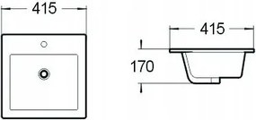 Mexen STELLA UMYVADLO, 42x42 CM, BÍLÁ, 25454100