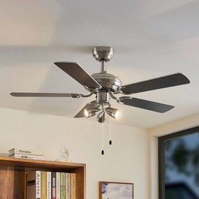 Stropní ventilátor Starluna s osvětlením Anariki, tichý, stříbrný