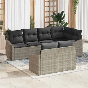 Set pohovek 7 ks Světle šedá polyratan 3346762