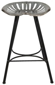 Barová kovová designová stolička se starým sedadlem Greetje – 50x50x75 cm