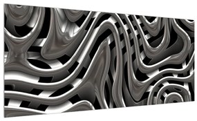Abstraktní černobílý obraz  (100x40 cm)