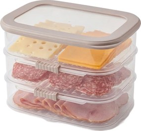 CRALEX Sada dóz na uzeniny a sýry TOSCA - HAM, 3 x 0,8 L, Béžový