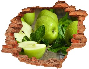 Wallmuralia Samolepící nálepka beton Zelená jablka 90x70 cm
