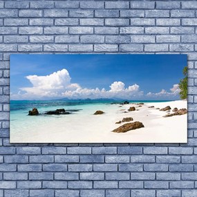 akrylový obraz Pláž Kameny Krajina 120x60 cm