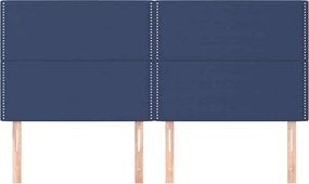 Čelo postele modré 200x5x118/128 cm látkové 3116220