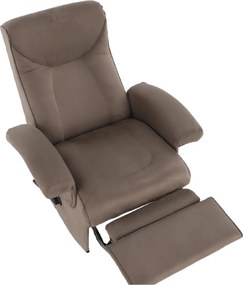 Relaxační křeslo, s elektrickou funkcí vibrování, šedohnědá látka, SUAREZ