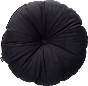 Sametový polštář s knoflíkem barva černá látka lesklé, sametová
