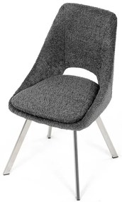 Jídelní židle, šedá, látka bouclé, DCL-W1174 GREY2