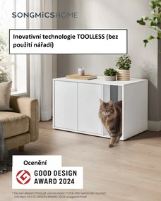 Songmics Skříňka na kočičí toaletu s dvířky, bílá PCL013W01