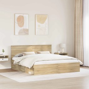 Rám postele s čelo Sonoma 200 x 200 cm Kompozitní dřevo 3407834