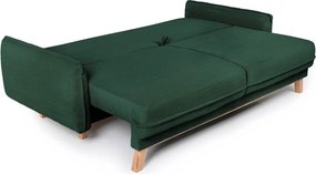 Tmavě zelená manšestrová rozkládací/s úložným prostorem pohovka 218 cm Tori – Bonami Selection