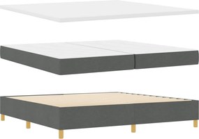 Postel s boxspringem s matrací Tmavě šedá 200 x 200 cm textil 3339568