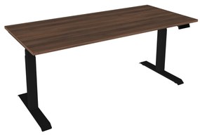 NOBL Dynamic + Elektr. nastavitelný polohovací stůl 180x80 s pamětí Dynamic + Dekor stolové desky: ořech, Barva podnože: černá