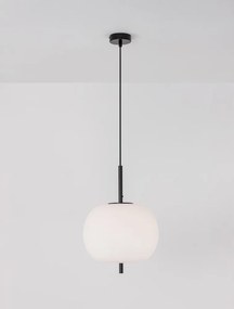 Bílé/černé skleněné závěsné svítidlo ø 30 cm Lato – Nova Luce
