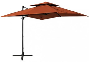 Zahradní slunečník 250x250 cm Dekorhome Cihlová