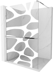 Mexen Kioto+ sprchová zástěna s policí Walk-in 70 x 200 cm, bílá vlna, chrom - 800-070-121-01-97