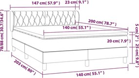 Box spring postel s matrací černá 140x200 cm samet 3127675