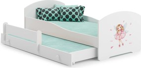 ADRK Furniture Postel dvojitá s matracemi PEPE II GIRL WITH WINGS 160x80 CH-Pep-II-Gir-Wing-n-E1850