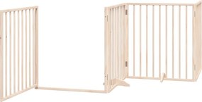 Zábrana pro psy s dvířky skládací 6 panelů 480 cm topol 3155557