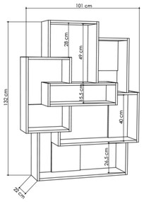 BOREAS, regál, knihovna, dub / antracit
