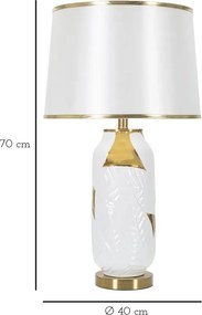 Stolní lampa Ceramic 70 cm bílo-zlatá