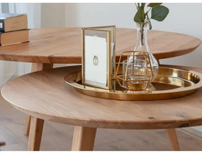 Massive home | Konferenční stolek kulatý, dub, barva přírodní dub, kolekce Orbetello, rozměr 70 cm