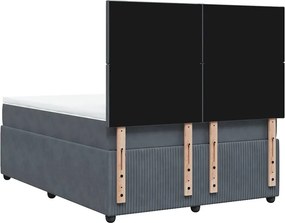 Box spring postel s matrací tmavě šedý 140 x 190 cm samet 3292329