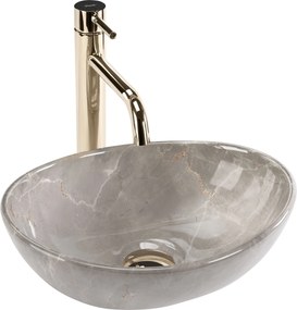 Keramické umyvadlo na desku REA SOFIA Mini 35x26, mramor