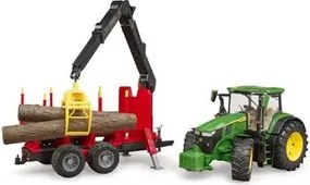 Bruder 03154 Traktor John Deere s lesnickým přívěsem a kládami / od 3