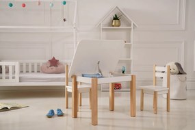 Vingo Dětský otevírací stolek se dvěma přihrádkami - bílo-přírodní