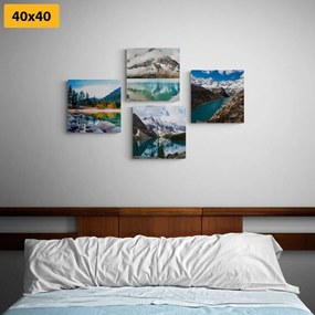 Set obrazů okouzlující horské krajiny - 4x 60x60 cm