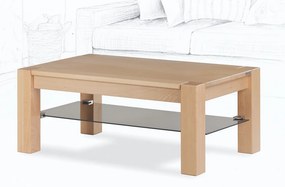 Wooded Konferenční stolek Denver Glass z masivu BUK Výška stolku: 53 cm